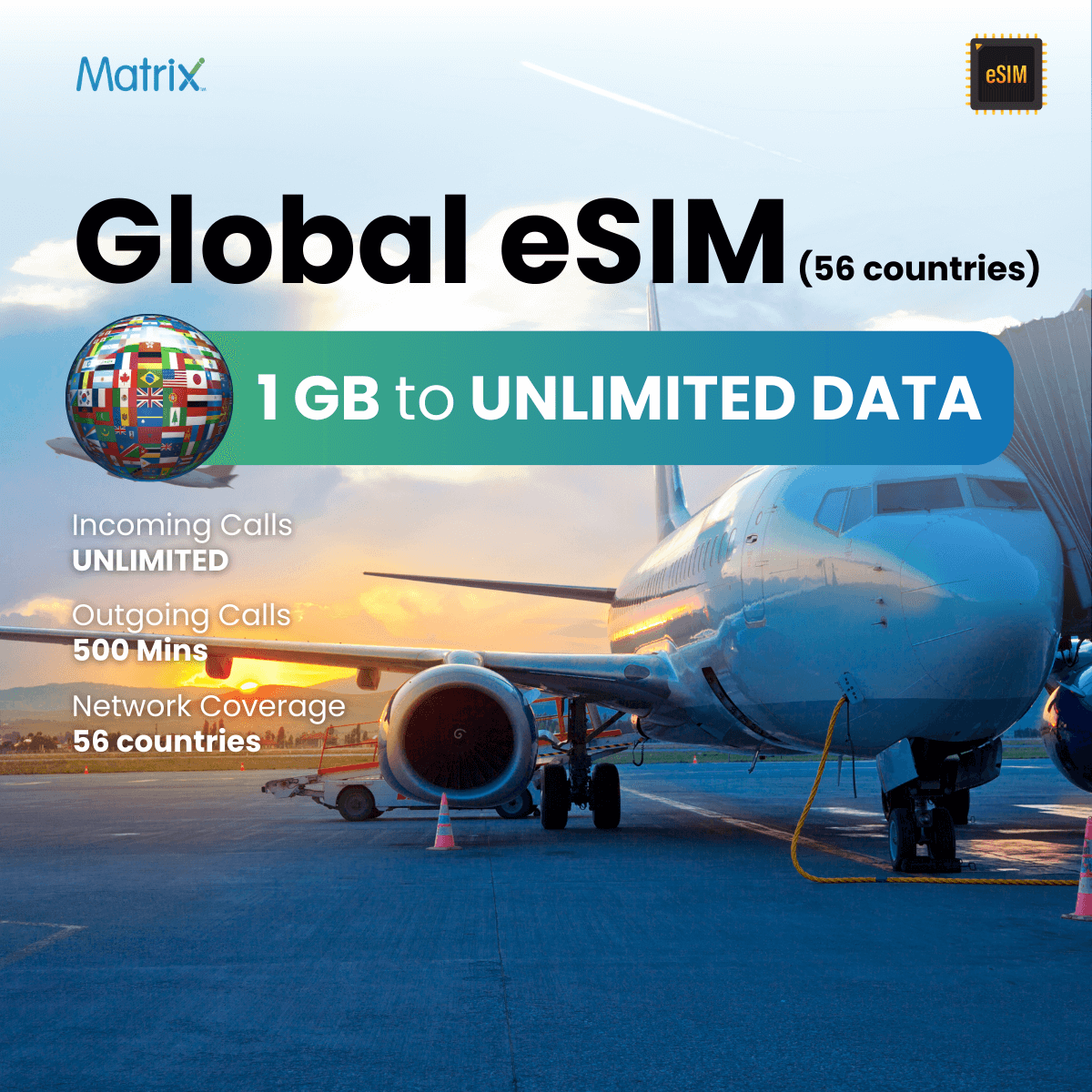 Buy Global eSIM | Unlimited Data Plans | High-Speed 4G/LTE - Matrix