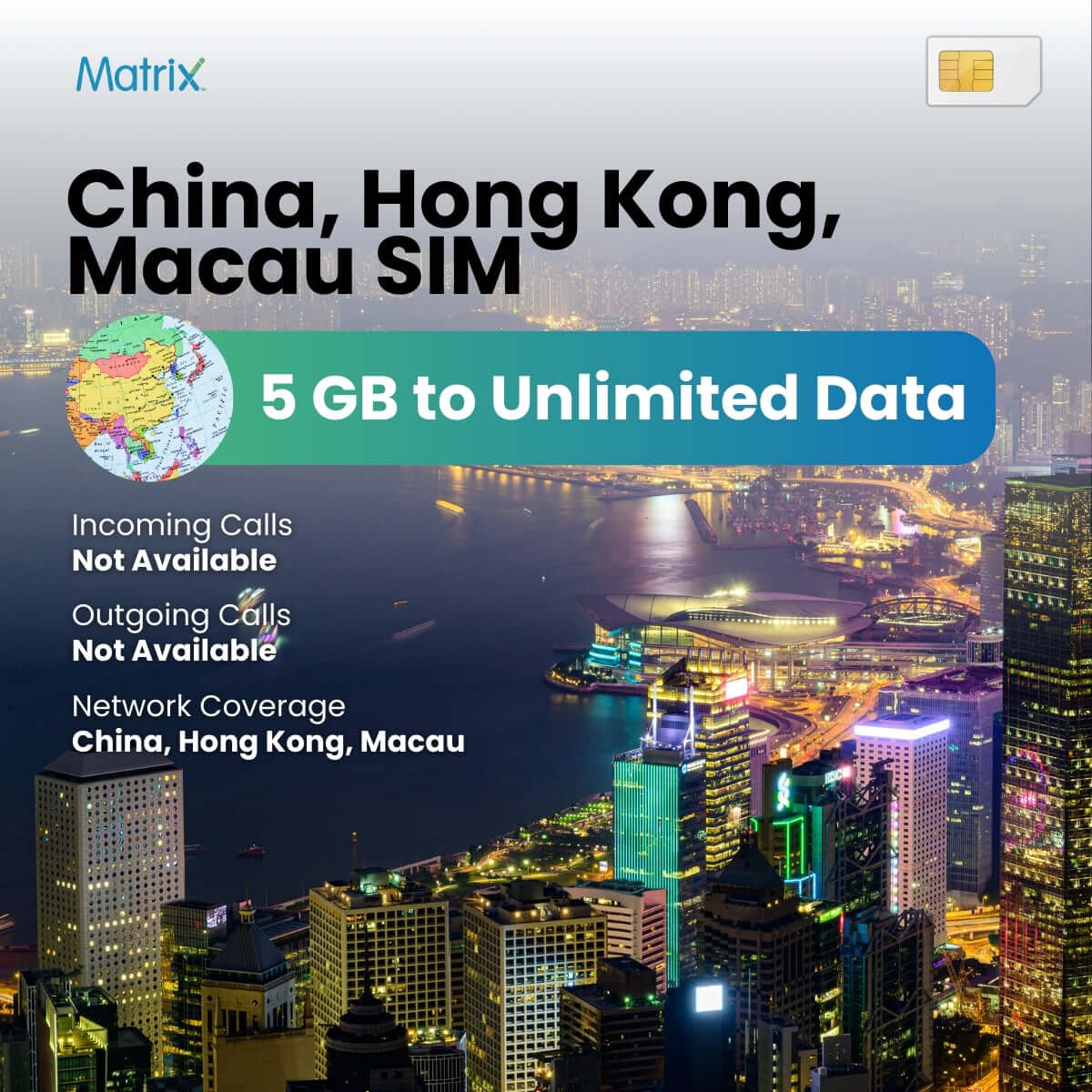 Buy China, HK, Macau eSIM | Unlimited Data Plans | High-Speed 4G/LTE - Matrix