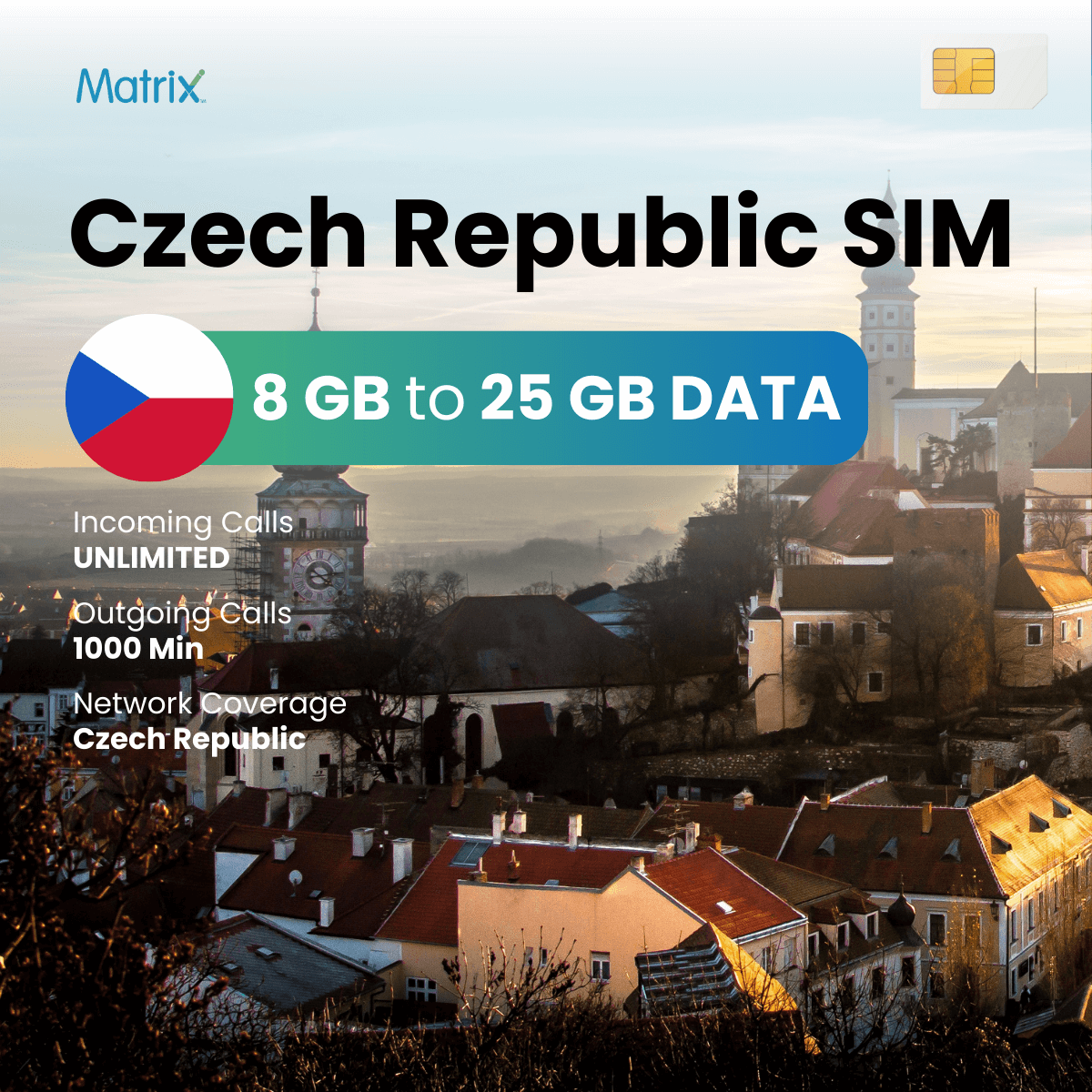 Buy Prepaid International SIM Card For Czech Republic at Matrix