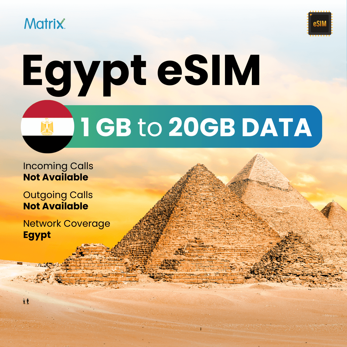 Buy Egypt eSIM | 1 GB to 20 GB Data Plans | Best eSIM for 2024 - Matrix