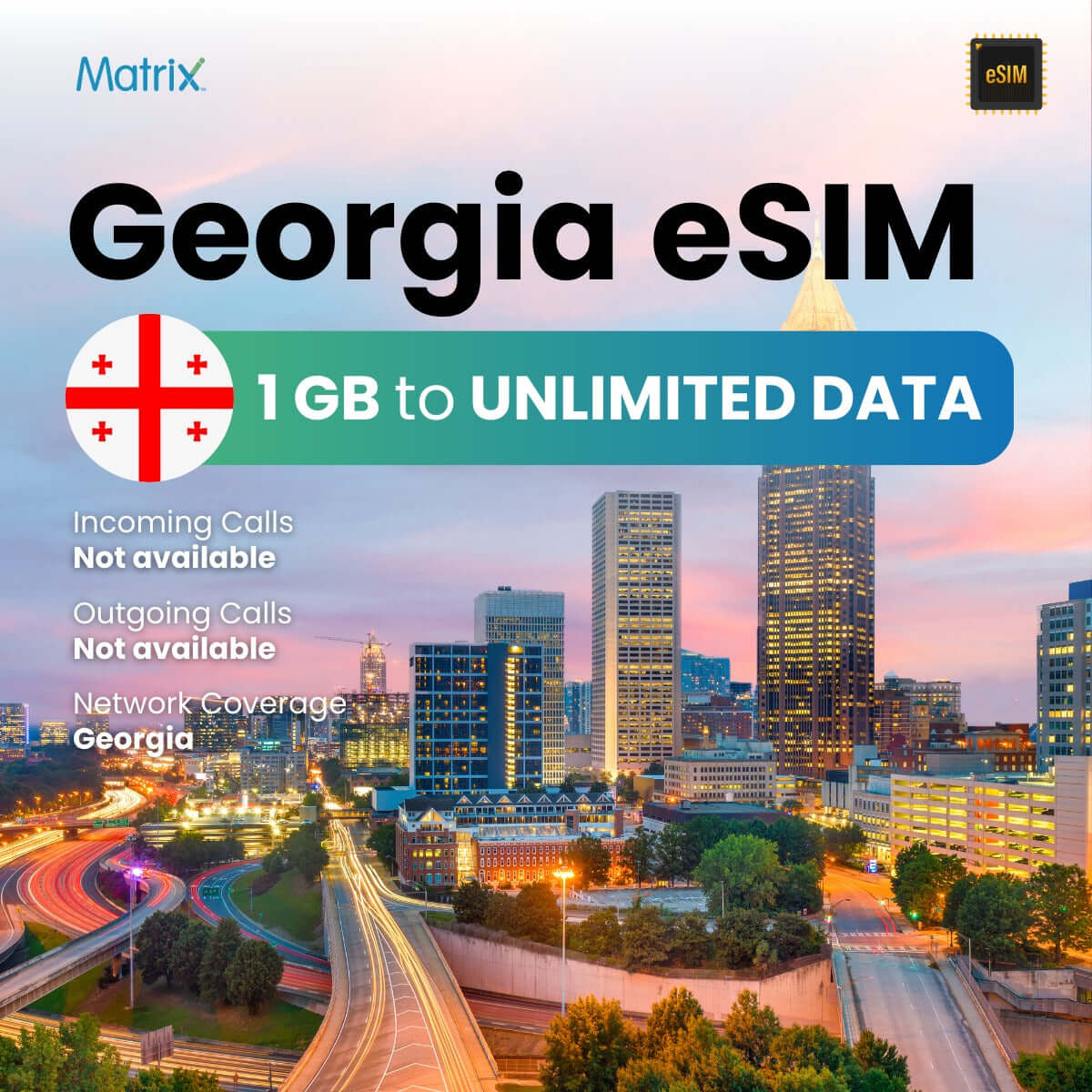 Buy Georgia eSIM | Unlimited Data Plans | High-Speed 4G/LTE - Matrix