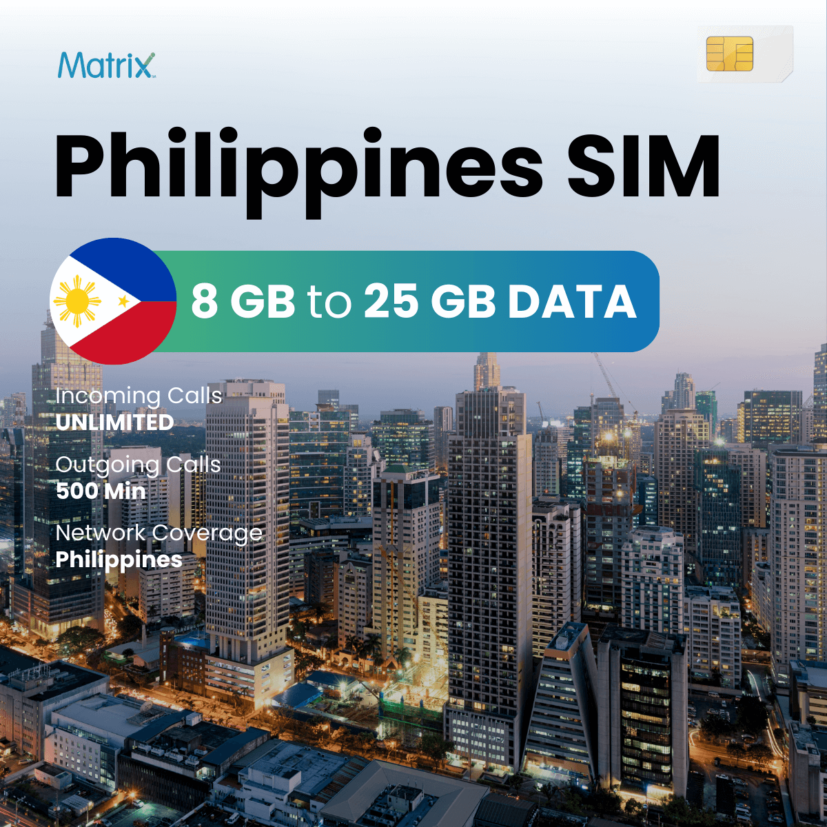 Buy Prepaid International SIM Card For Philippines at Matrix