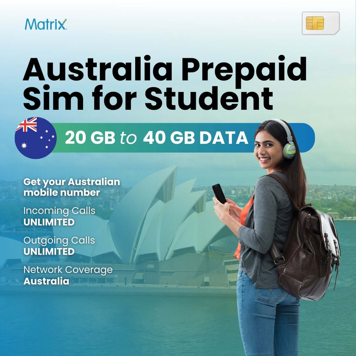 Buy Best Australia SIM Card For International Travel at Matrix